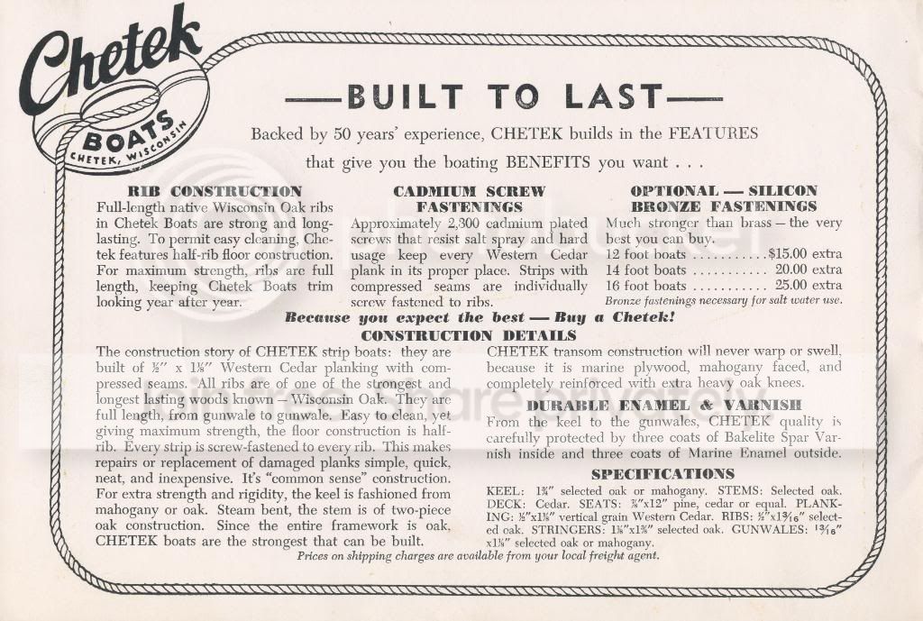 FiberGlassics® - 1955 Chetek Boat brochure - FiberGlassics® Forums