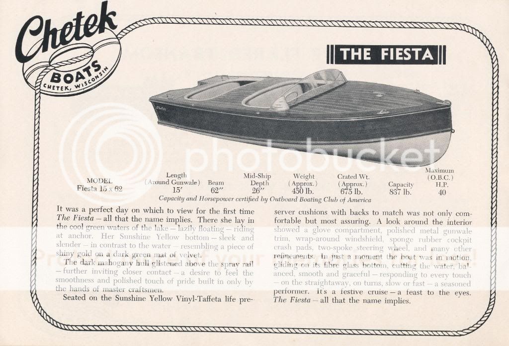 FiberGlassics® - 1955 Chetek Boat brochure - FiberGlassics® Forums