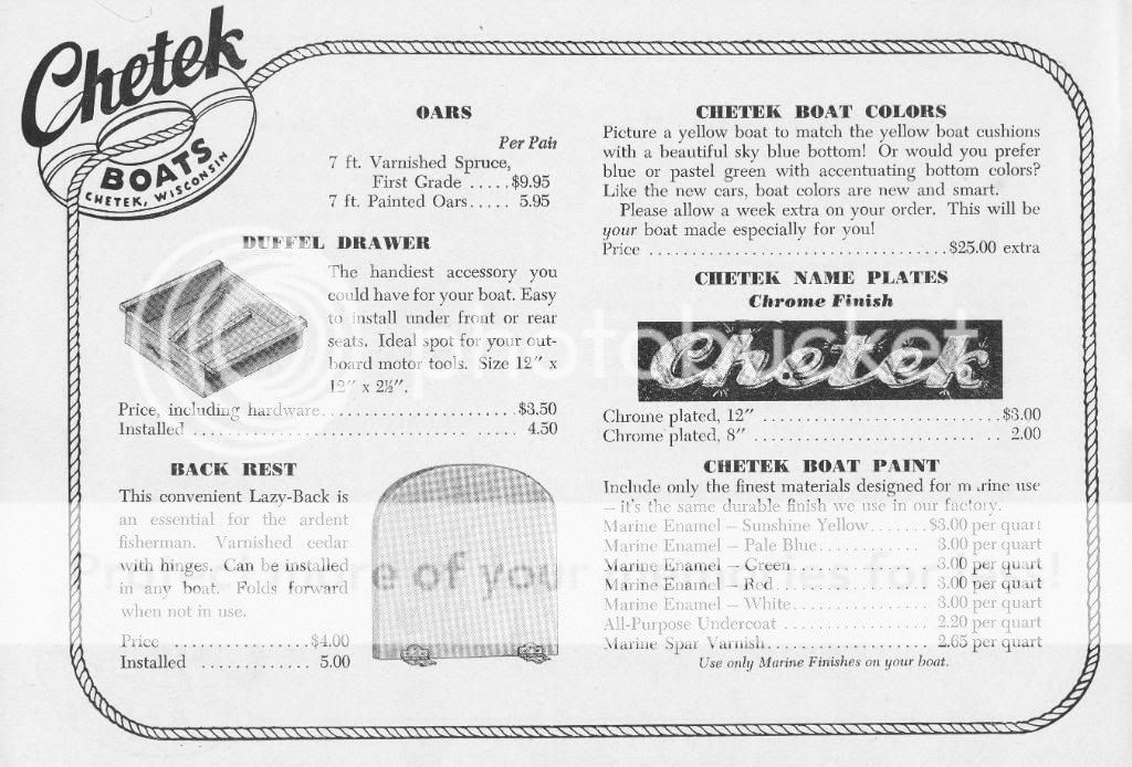 FiberGlassics® - 1955 Chetek Boat brochure - FiberGlassics® Forums