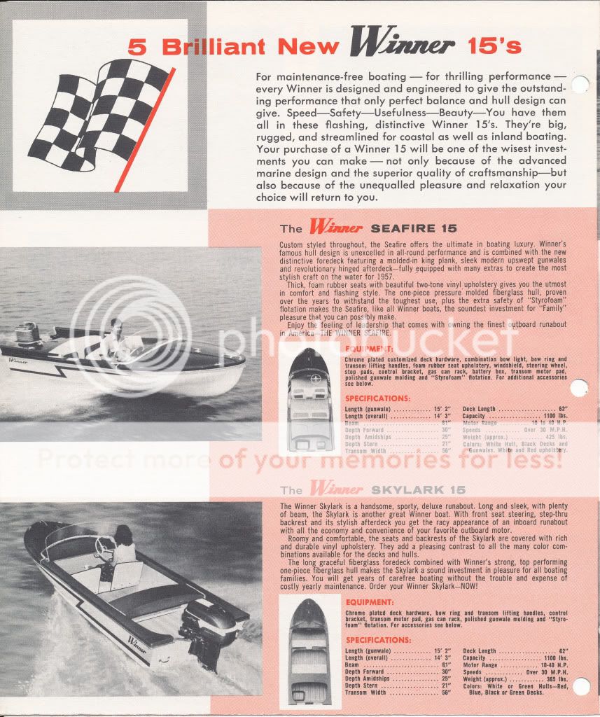 FiberGlassics® - 1957 Winner Boat brochure - FiberGlassics® Forums