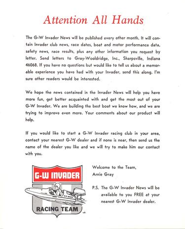 G-W Invader History - Classic Boat Library