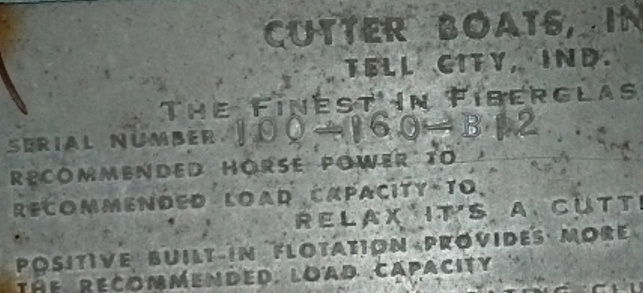 FiberGlassics® - Can anyone decode this serial number ? Cutter ...